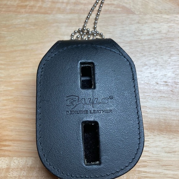 Galls | Accessories | Galls Black Leather Badge Holder With Chain ...